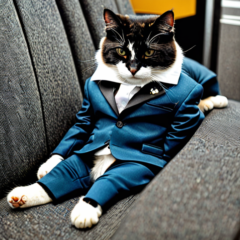 CAt in suit