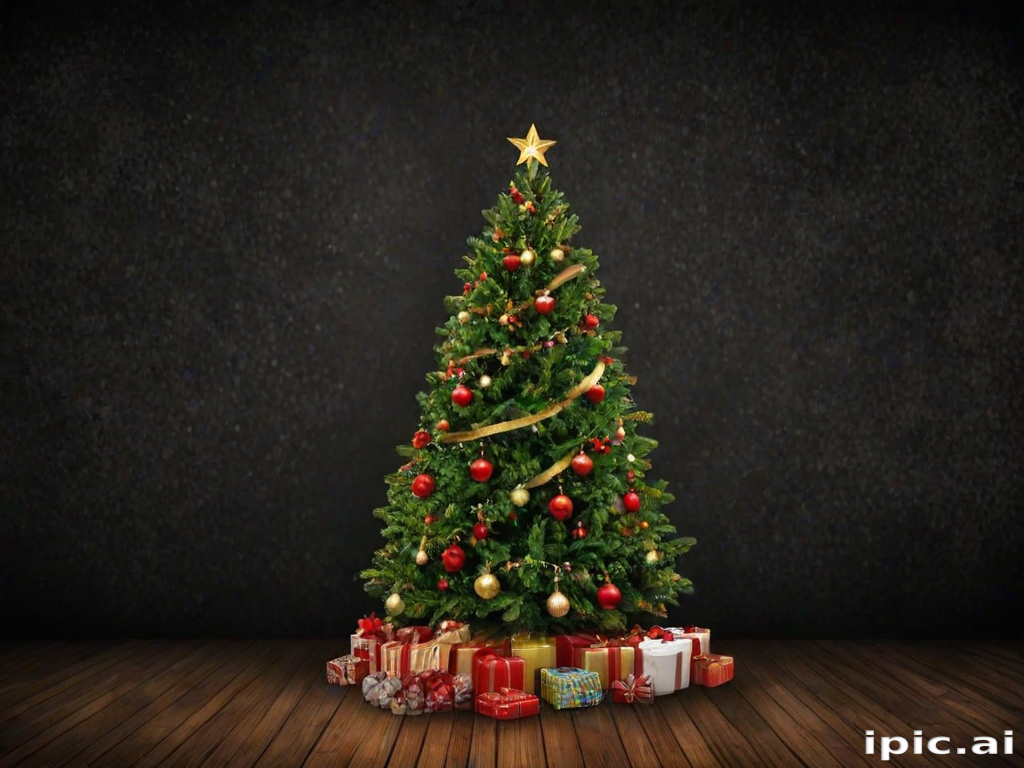 Beautifully Decorated Christmas Tree Surrounded by Colorful Wrapped ...