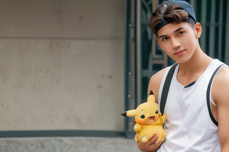 Male Pokemon Trainer with Pikachu