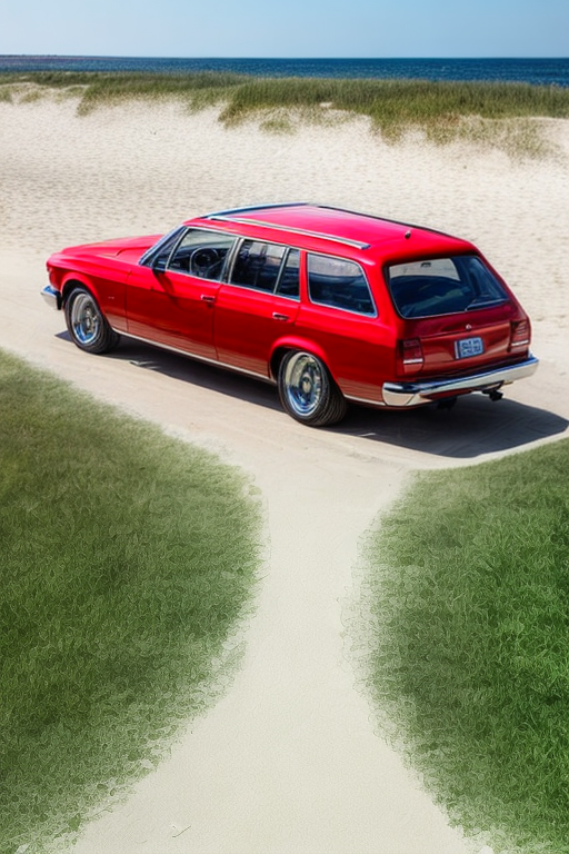German station wagon lowered at the beach