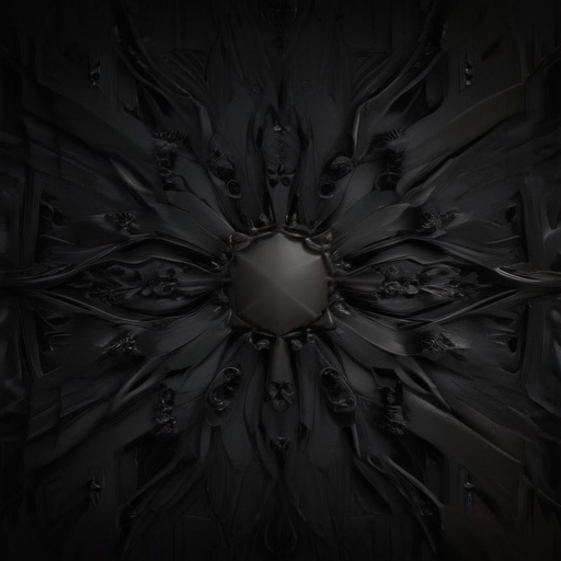 Intricate Abstract Design Featuring Dark Textures and Symmetrical Patterns