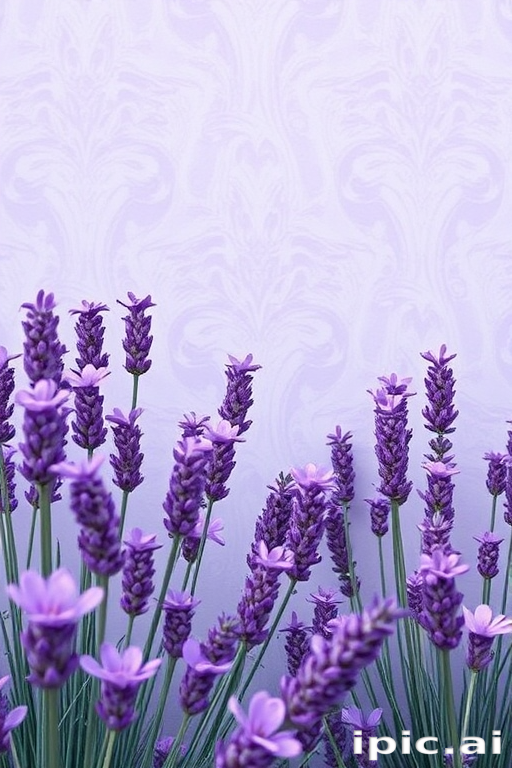 Beautiful Lavender Flowers Blooming Against a Soft Purple Background Design