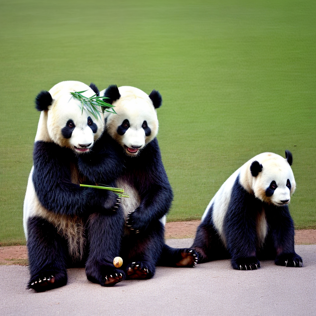 panda with chinese man