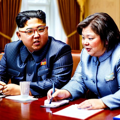 Kim Jong Un with Erna Solberg