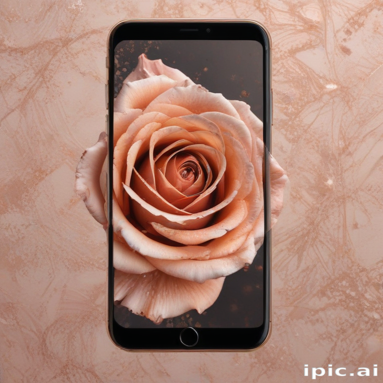 Elegant Smartphone Displaying a Beautiful Rose Against a Soft Background