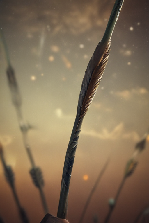 An Artistic Display of Arrows Pointing Towards a Dreamy Sunset Sky