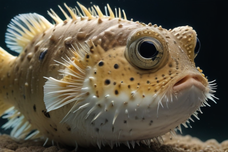 Close-Up of a Unique Pufferfish Showcasing Its Distinctive Features and ...