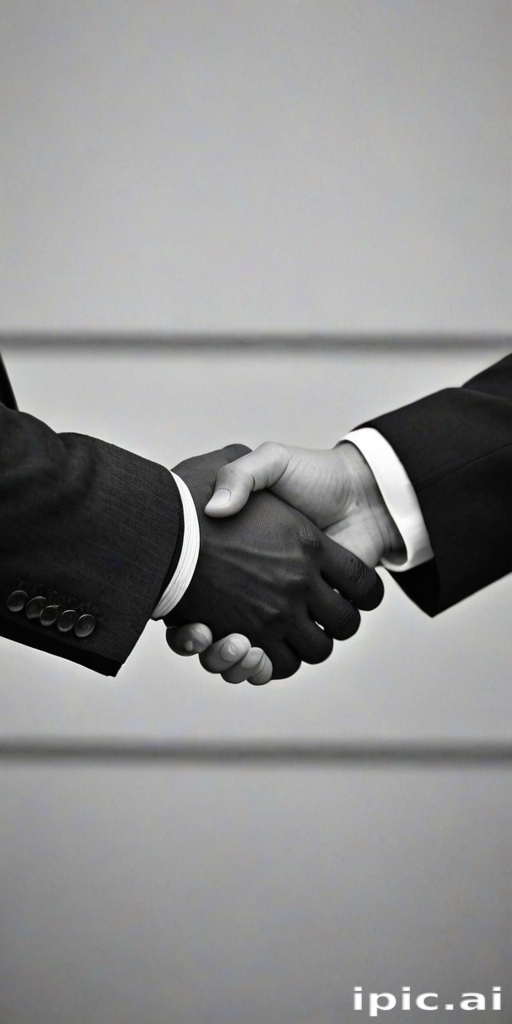 Two Diverse Hands Shaking in a Gesture of Unity and Collaboration