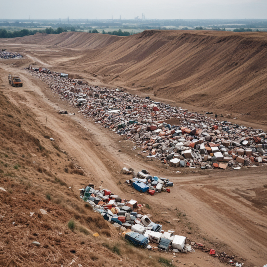 hazardous waste landfill site in landscape