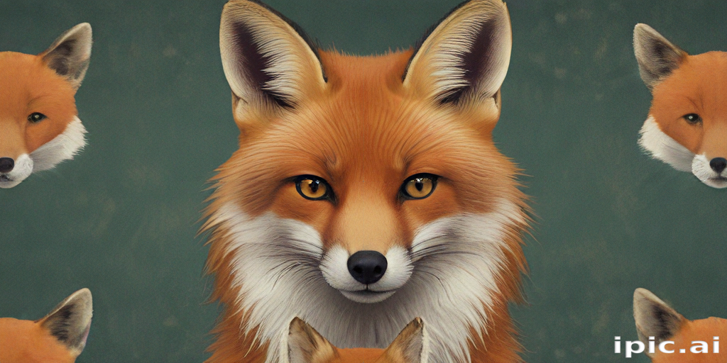 Colorful and Artistic Representation of a Fox with Intricate Details