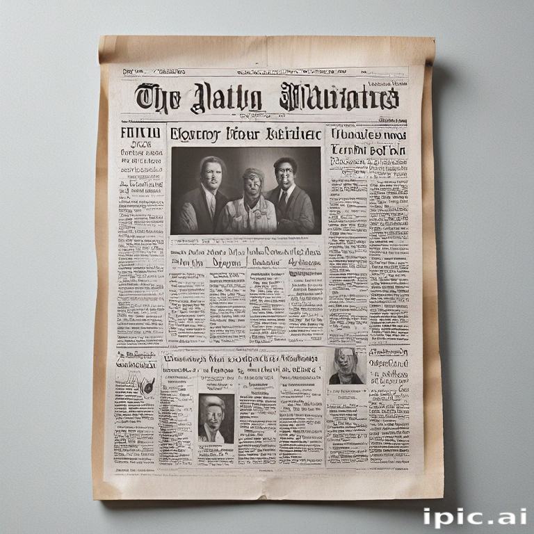 Historic Newspaper Front Page Featuring Notable Figures and Important ...
