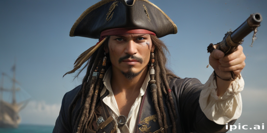Fearless Pirate Captain Ready for Adventure on the Open Seas