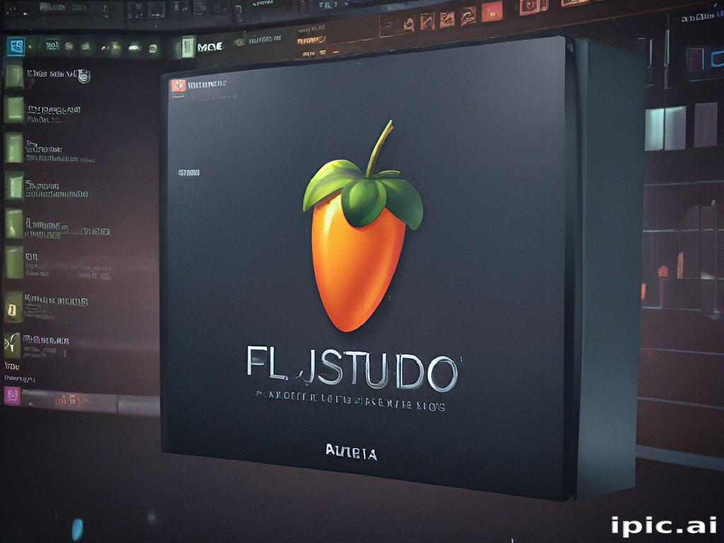 FL Studio Software Box Featuring Iconic Orange Logo and Modern Design