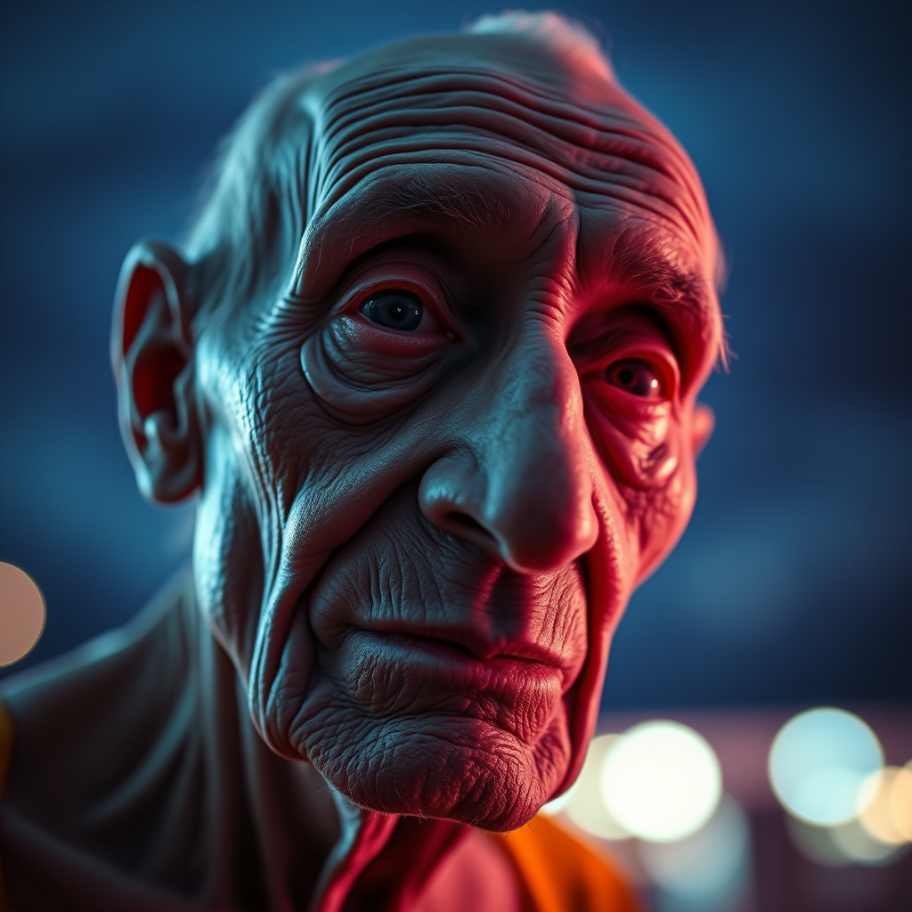 Astonishingly Realistic Portrait of an Elderly Man with Expressive Features