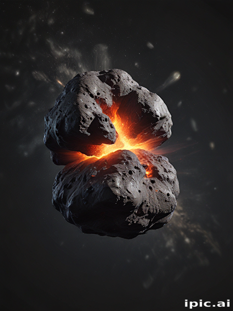 Explosive Collision of Two Asteroids in Deep Space Creating Bright Light