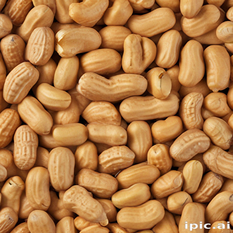 A Close-Up View of Raw, Shelled Peanuts Spread Across a Surface.