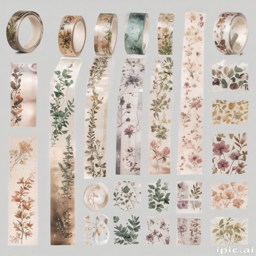 Beautiful Collection of Decorative Washi Tapes Featuring Floral and ...