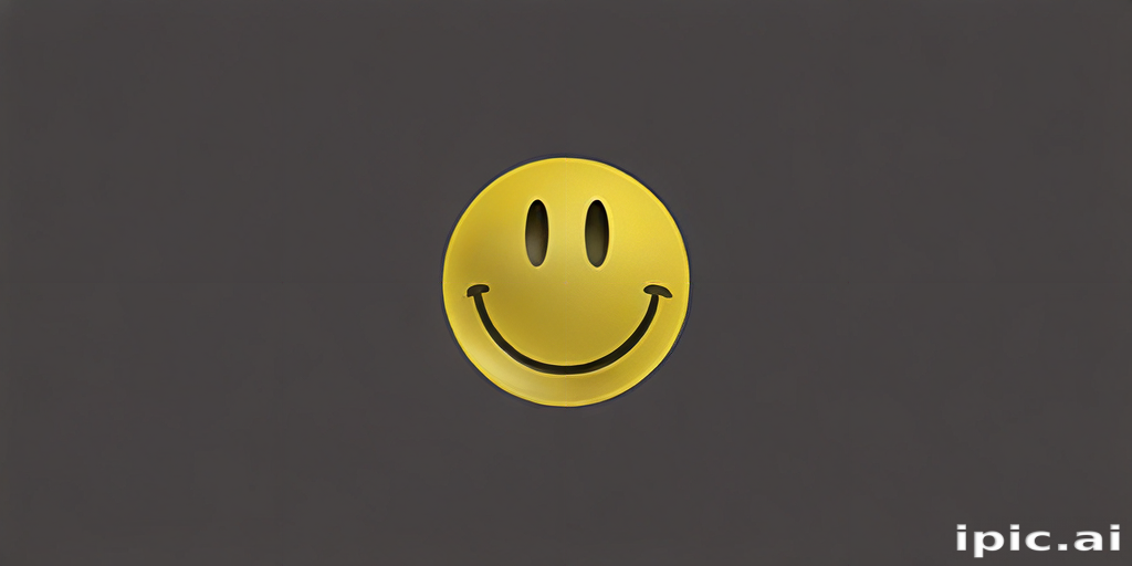 A Bright Golden Smiley Face Emblem Against a Dark Background