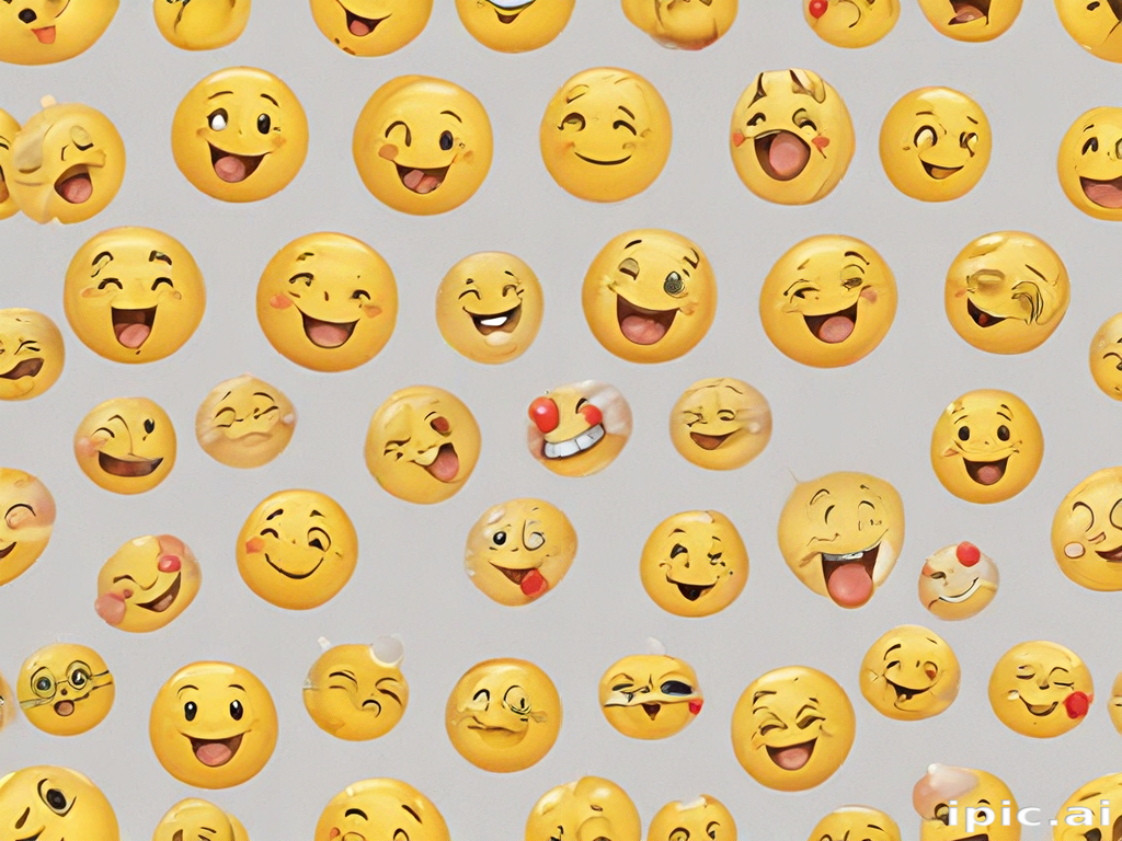 A Colorful Collection of Various Expressive Emojis Showing Different ...