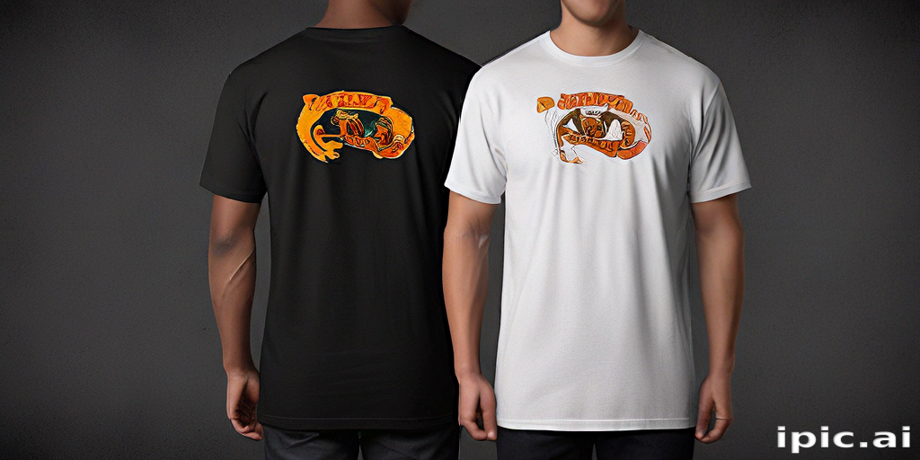 Stylish Dual Design T-Shirt Featuring Bold Graphics on Black and White