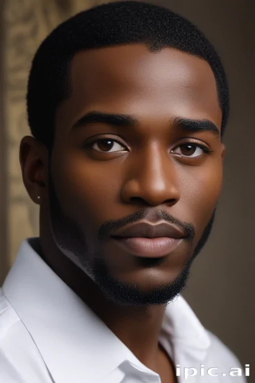 Close-Up Portrait of a Confident Man with Smooth Skin and Expressive Eyes