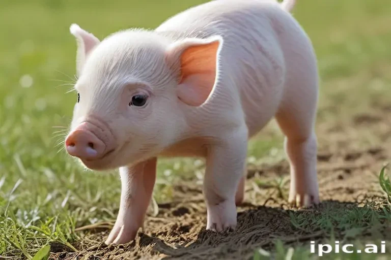 Adorable Piglet Exploring a Sunlit Green Meadow on a Beautiful Day