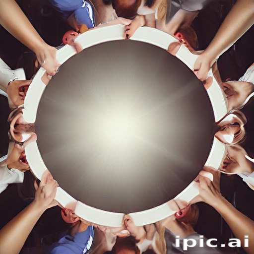 Hands Creating a Circular Formation Around a Bright Central Light Source