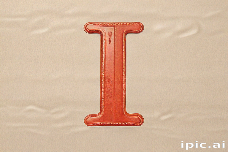 Bright Orange Letter I on a Smooth Textured Background Design