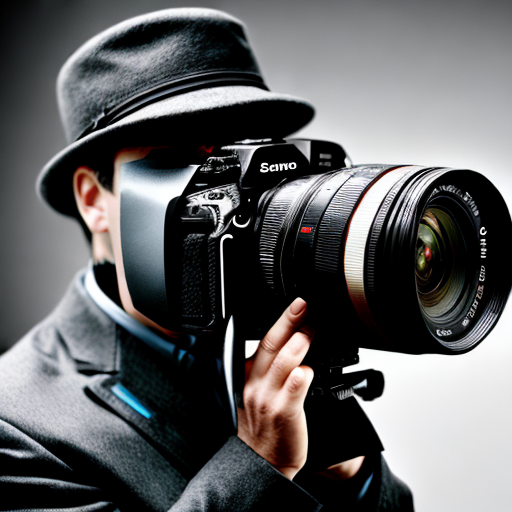 A man with a camera head