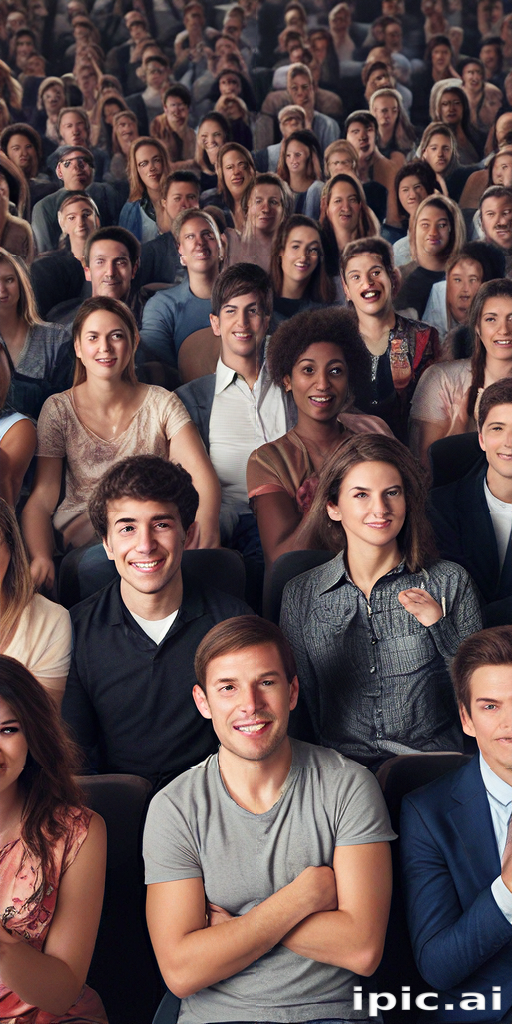 Cheerful Audience Captured in a Cinematic Experience, Smiling and Engaged