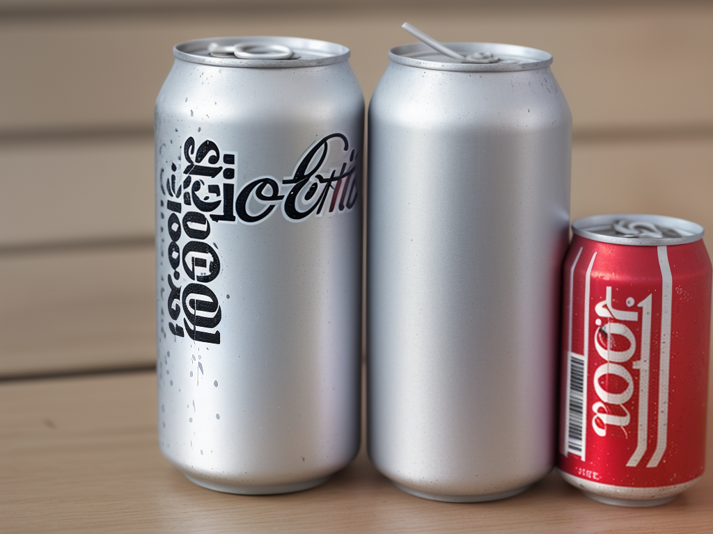 Three Distinct Soda Cans Displayed Together on a Wooden Surface