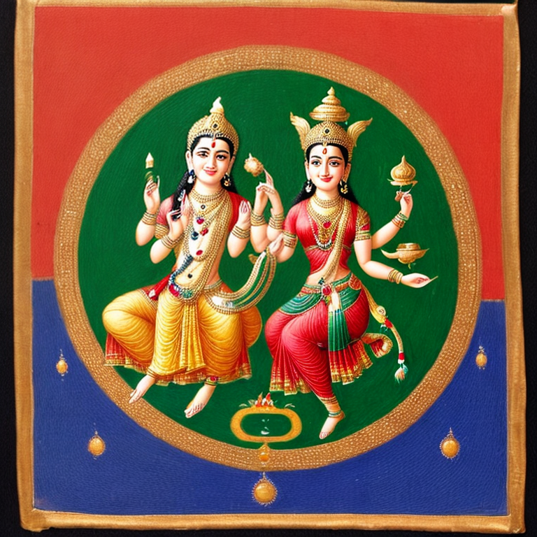 The god Shukra with the goddess Devayani
