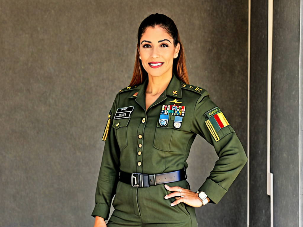 fisiculturista Aline Machado Military version