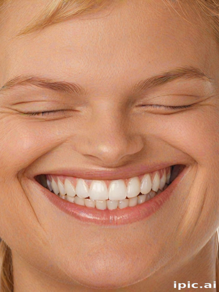 A Joyful Woman with a Bright, Exaggerated Smile Radiating Happiness and ...