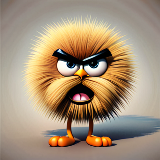 very scared fuzzy character