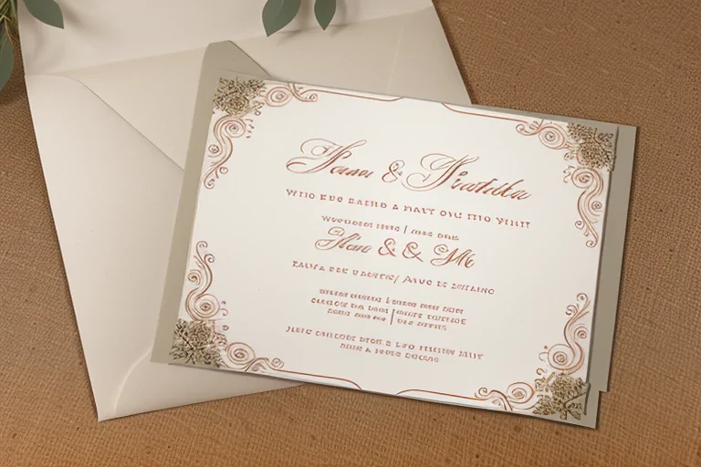Elegant Wedding Invitation Featuring Floral Designs and Romantic ...
