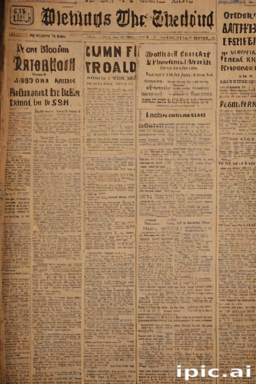 Historic Newspaper Front Page Featuring Local News and Events from the Past
