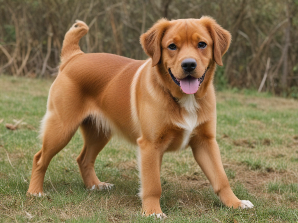 A Playful Golden Dog Enjoying a Sunny Day in the Park.