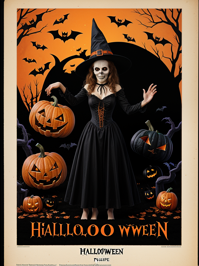 Spooktacular Halloween Celebration Featuring a Witch and Jack-o ...