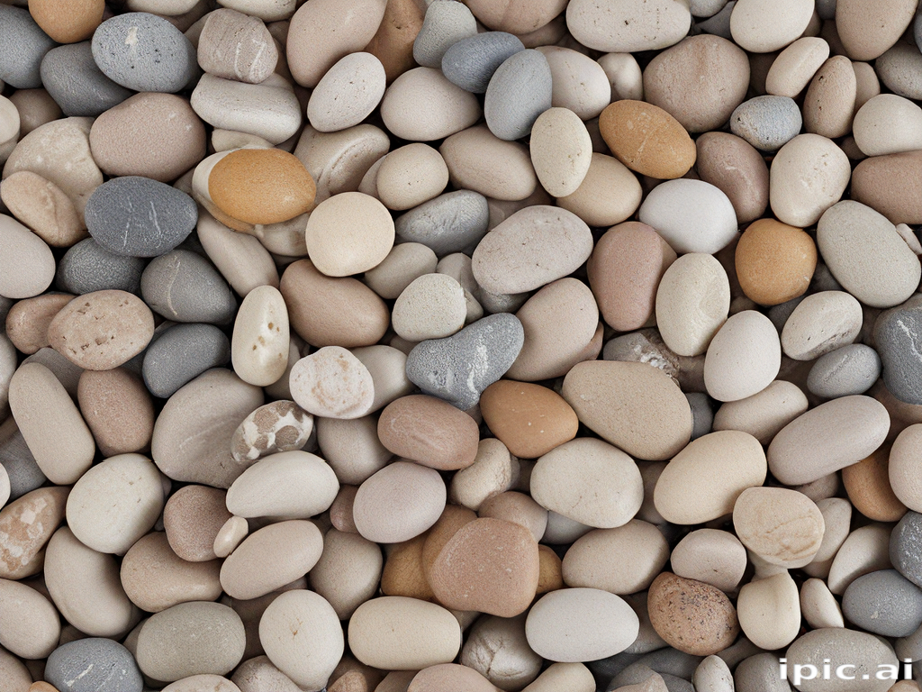 A Beautiful Array of Smooth Pebbles in Various Natural Colors and Sizes.