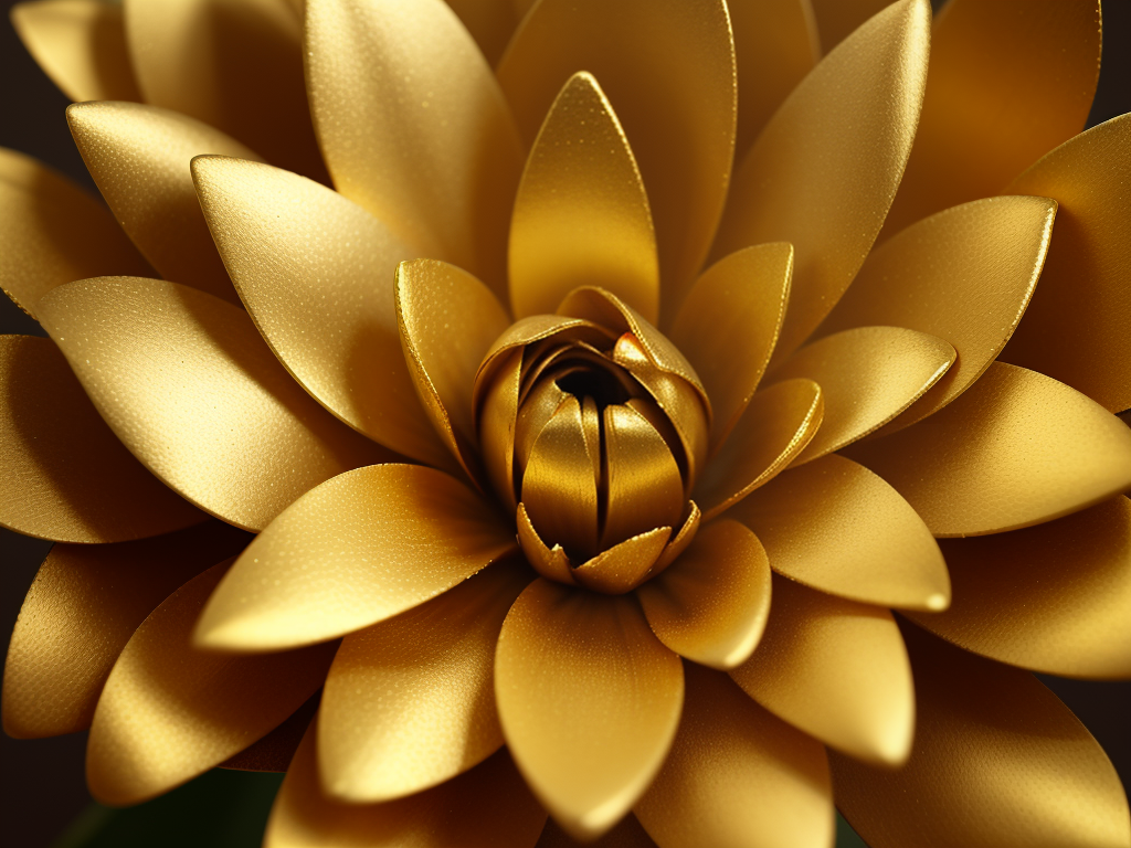 Beautifully Crafted Golden Flower with Delicate Petals and Intricate ...