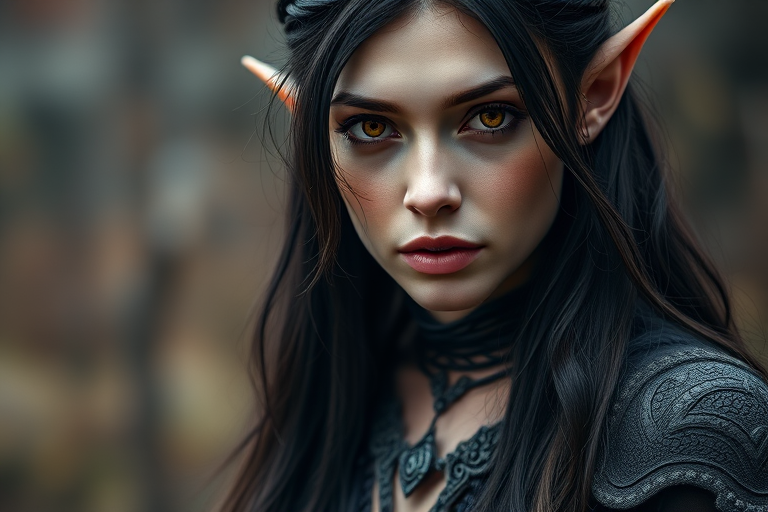 Enchanting Portrait of a Mysterious Elf with Striking Features and ...