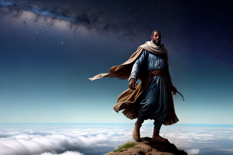 The Prophet of God, Idris, walks on the clouds