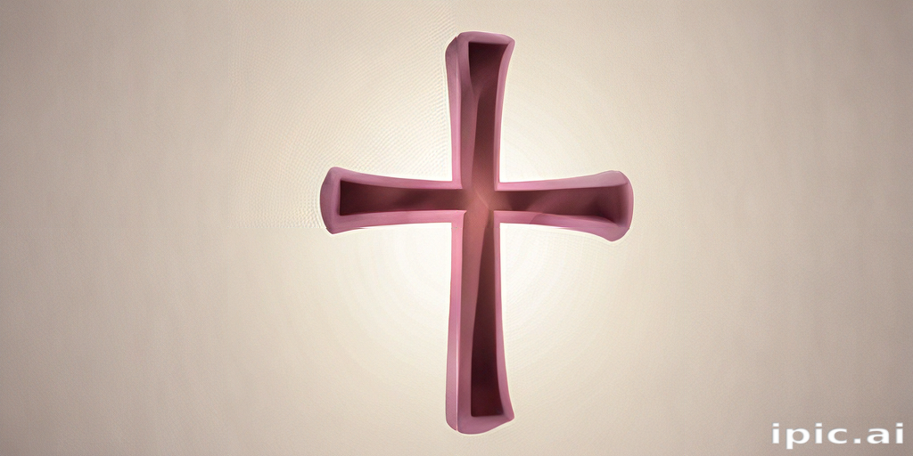 A Beautifully Crafted 3D Cross Illuminated Against a Soft Background.