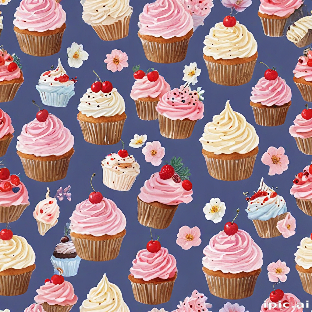Deliciously Colorful Cupcakes with Frosting and Toppings on a Dark ...
