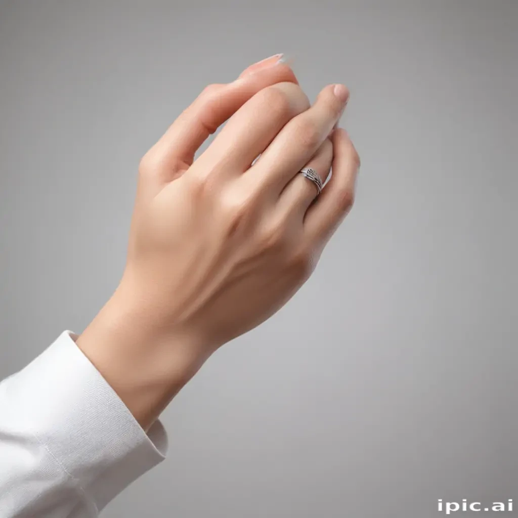 Elegant Hand Displaying a Beautiful Ring Against a Soft Background
