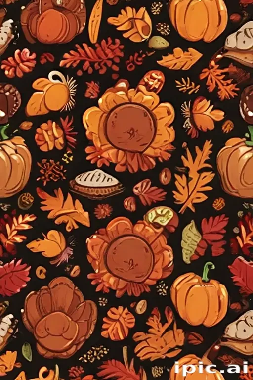 Autumn Harvest Celebration with Pumpkins, Leaves, and Festive Delights ...