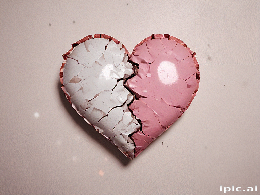 Fragmented Heart Symbolizing Love's Challenges and Emotional Resilience ...