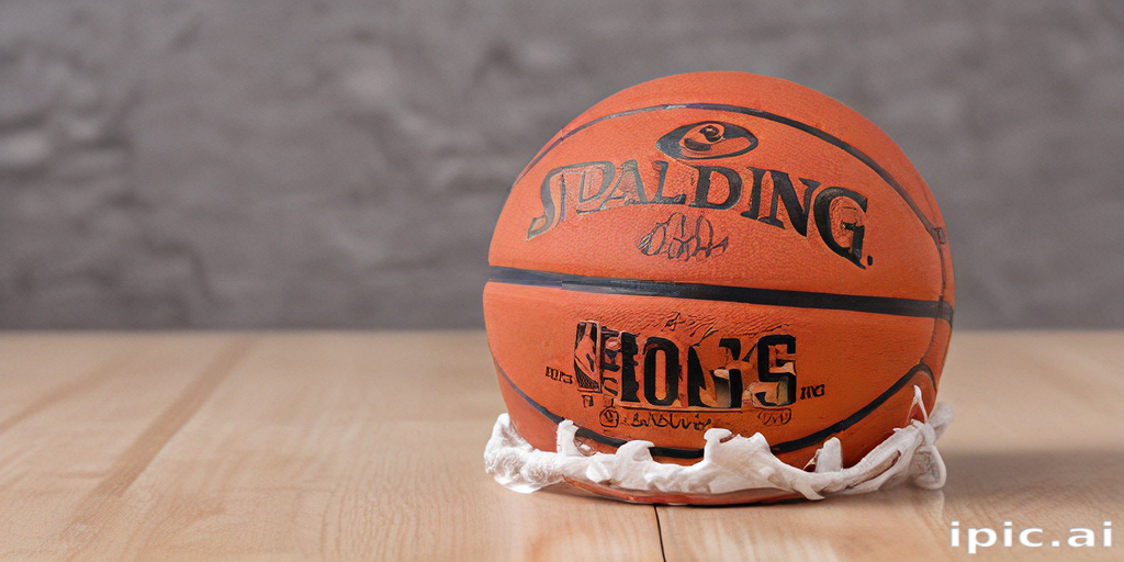 Unique Basketball with Intricate Design and Signature on a Wooden Surface