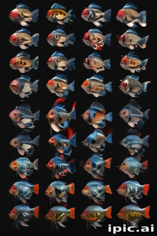 Colorful Collection of Diverse Tropical Fish Displayed in an Organized ...